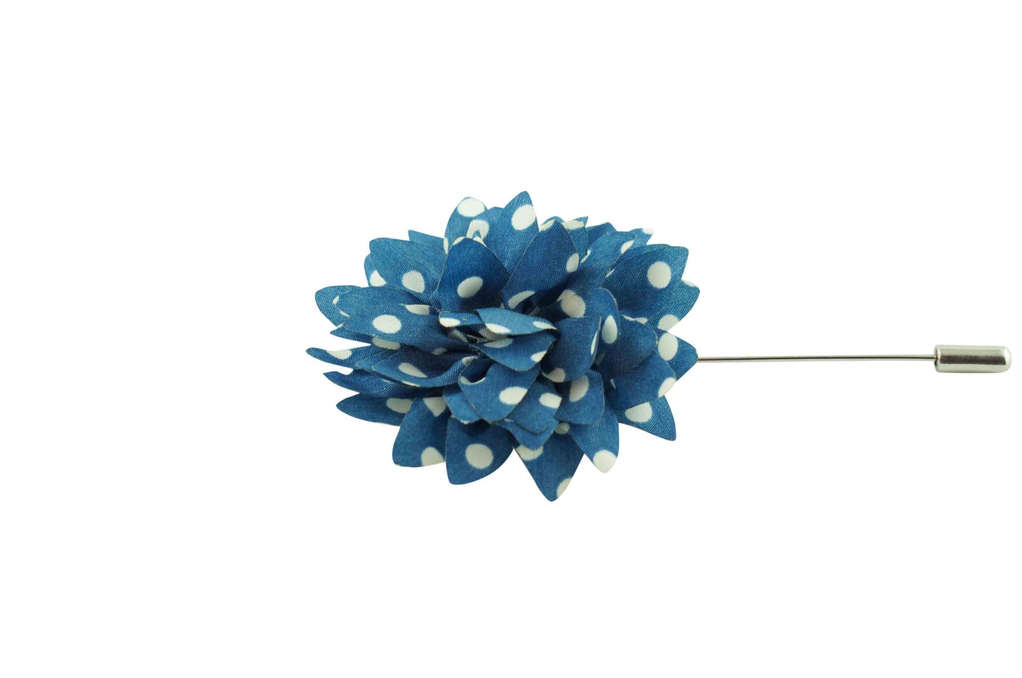 Light Blue White Dots Lapel Flower – Aristocrats Bows N Ties