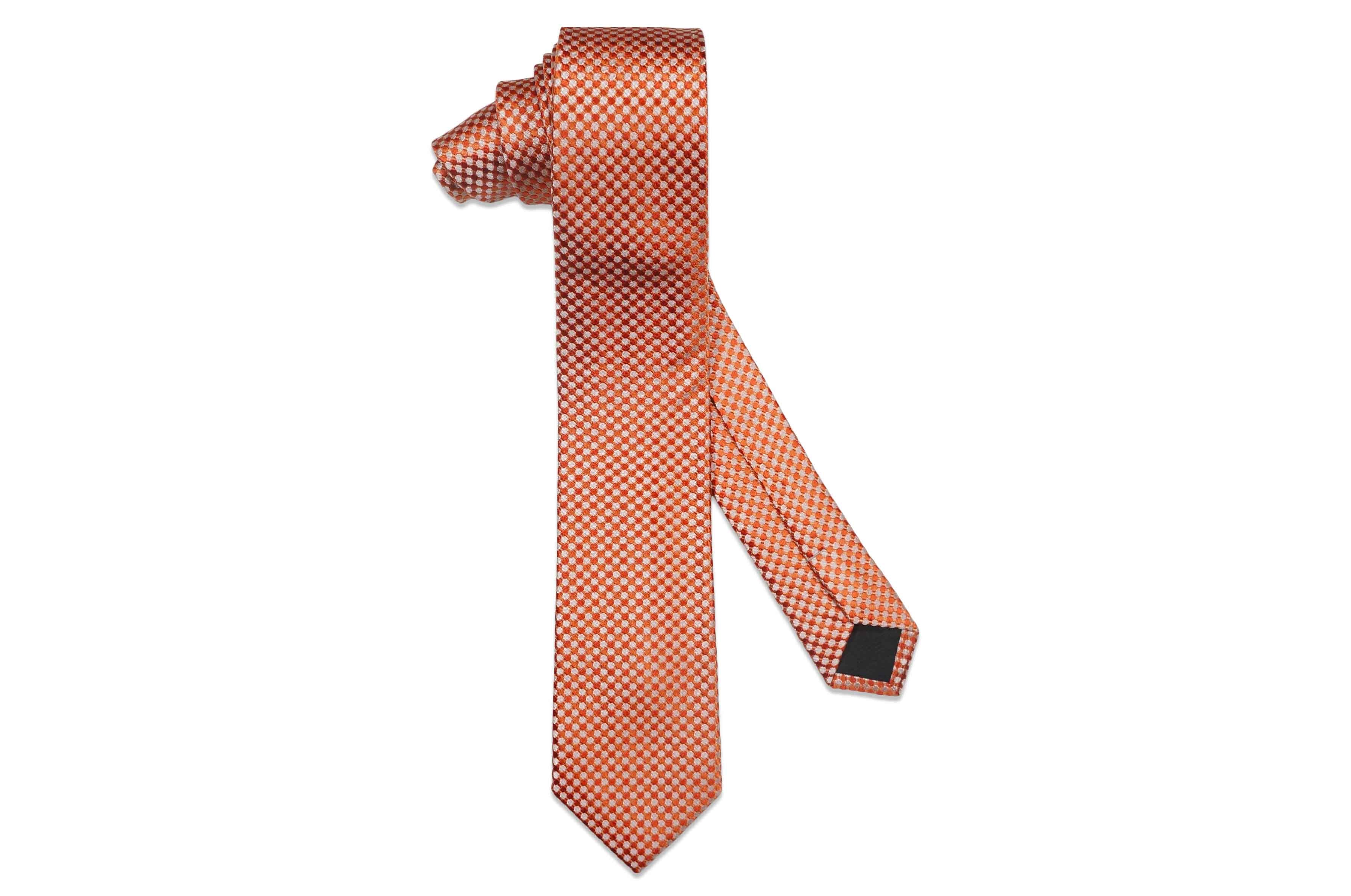 Orange Blocks Silk Skinny Tie – Aristocrats Bows N Ties